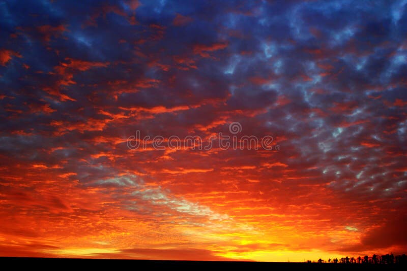 Crimson sunset stock image. Image of nature, orange, fire - 12688219