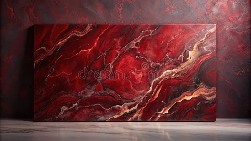 Crimson Swirl Abstract Panel Rich Texture and Deep Hues for Interior ...