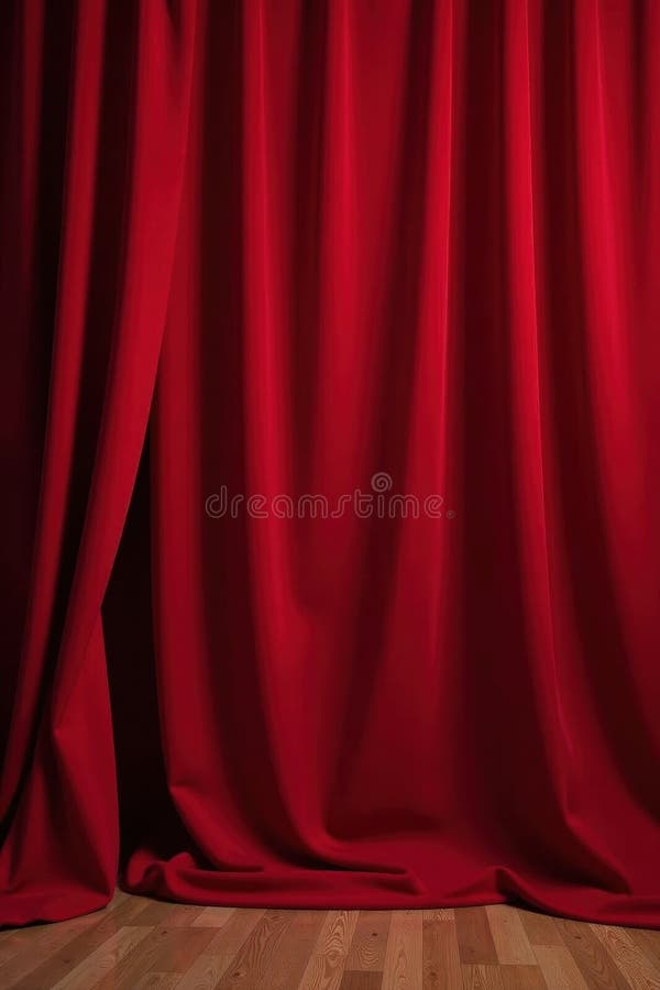 Crimson Velvet Curtain Backdrop, Dramatic Folds , Visual, Fabric ...