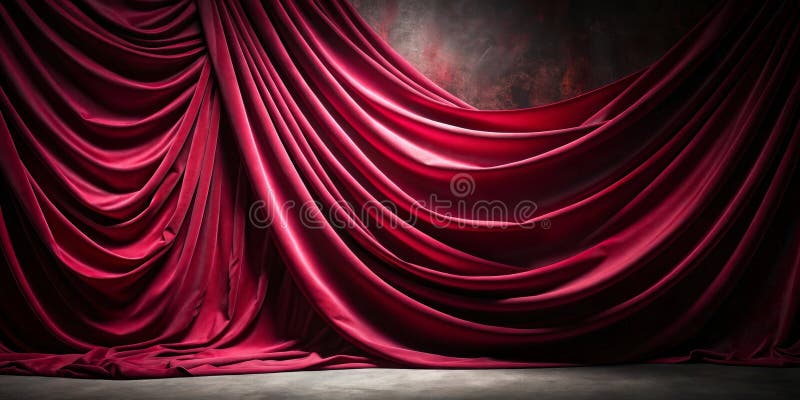 Crimson Velvet Drapery a Dramatic Stage Backdrop for Presentations or ...