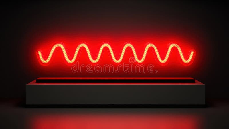 Crimson Wave Neon Art Display with a Modern Aesthetic Sharp Clean and ...