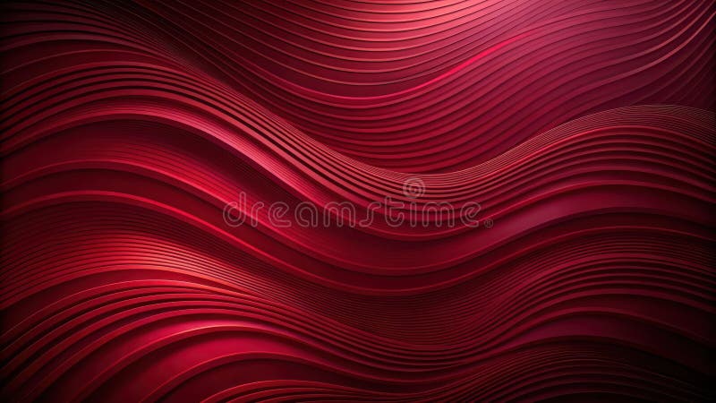 Crimson Waves Abstract Design of Interlocking Curves and Rhythmic ...