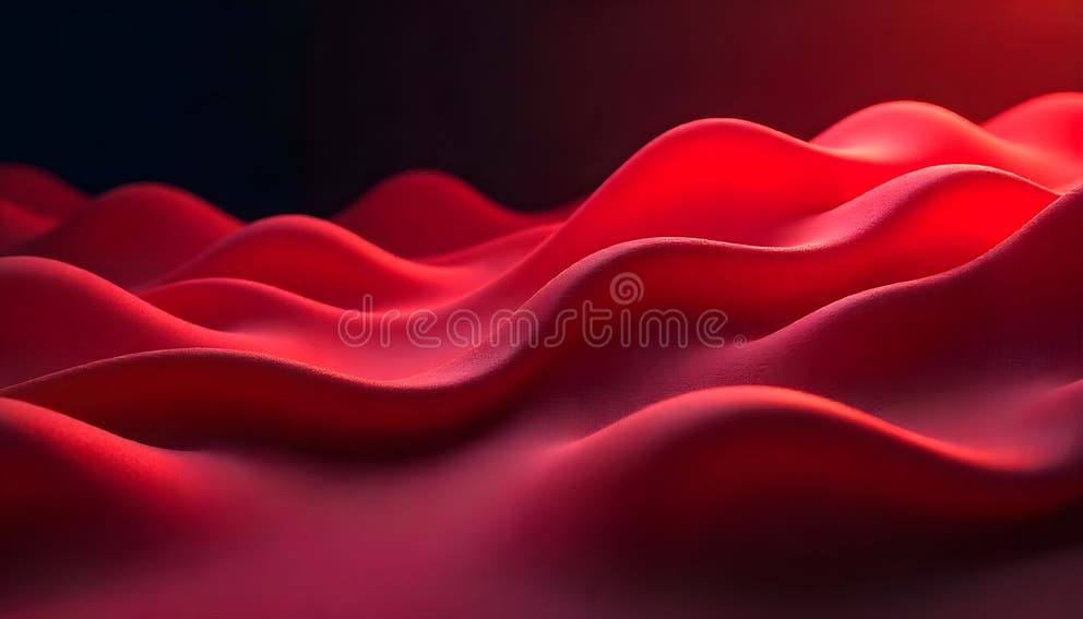 Crimson Waves: Abstract Digital Art Stock Illustration - Illustration ...