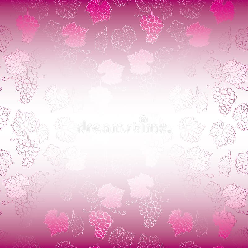 Crimson and White Background with Gradient - Grape Clusters and Leaves ...