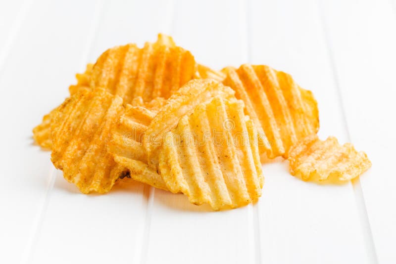 Crinkle cut potato chips. stock image. Image of chips - 72193133