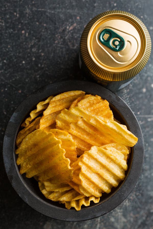 Crinkle cut potato chips. stock image. Image of pile - 72248177
