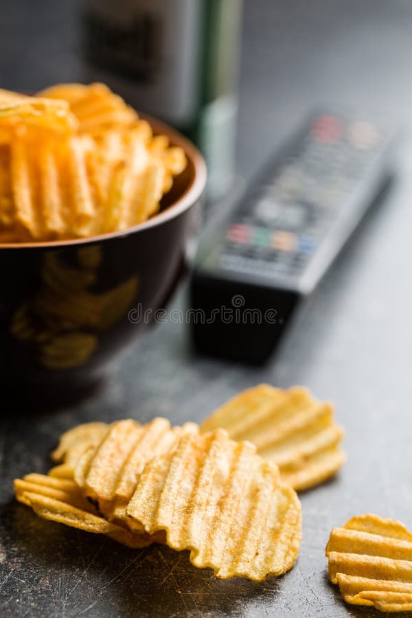Crinkle cut potato chips. stock image. Image of heap - 72248617