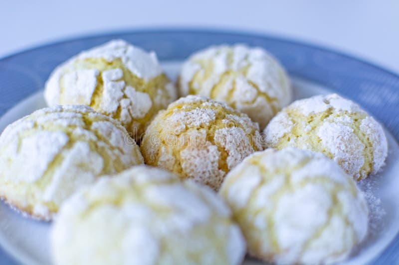 Crinkle orange cookies stock photo. Image of bakery - 182287142