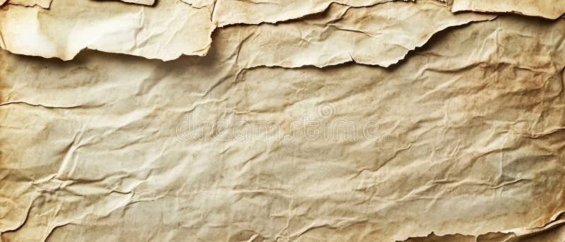 A Crinkled and Aged Piece of Paper with Torn Edges Stock Illustration ...