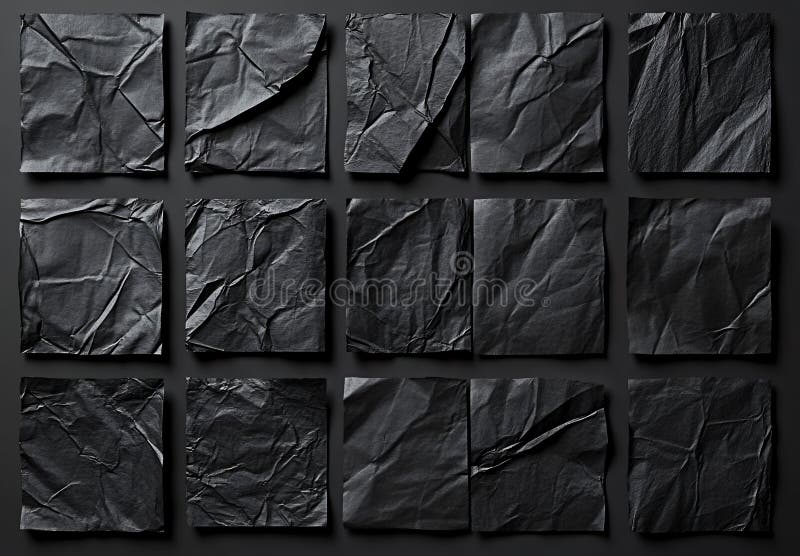 Crinkled Black Paper Squares Texture Background High Quality Image ...