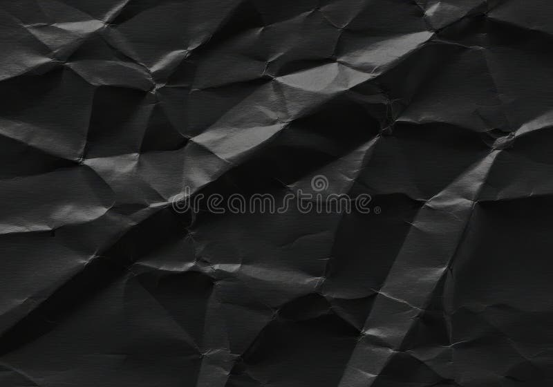 Crinkled Black Paper Texture with Angular Lines and Dark Shadows Stock ...