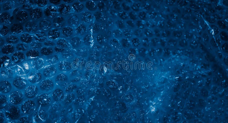 Crinkled Blue Bubble Wrap with Visible Texture Stock Image - Image of protection, macro: 237144533
