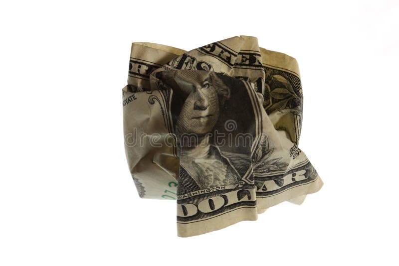 Crinkled Dollar stock photo. Image of white, crinkly, carey - 6690328