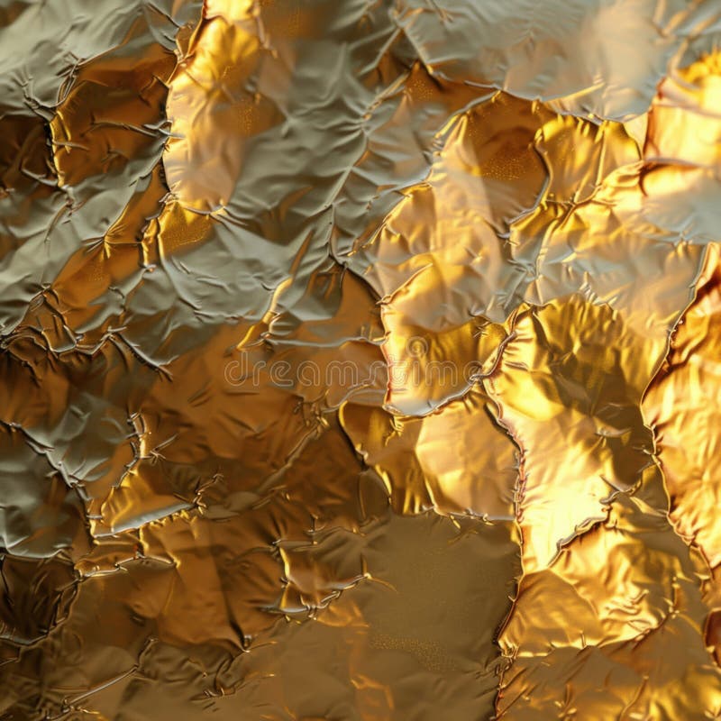 Crinkled Gold Foil Texture. Generative Ai Stock Illustration ...