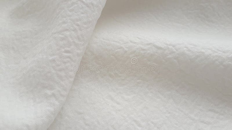 Crinkled Light White Fabric for Summer Clothes. Polyester. Fabric ...