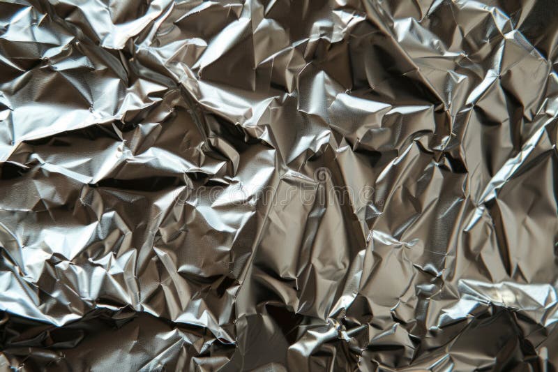 Crinkled Metallic Foil with Reflective Surface and Textures. Generative ...