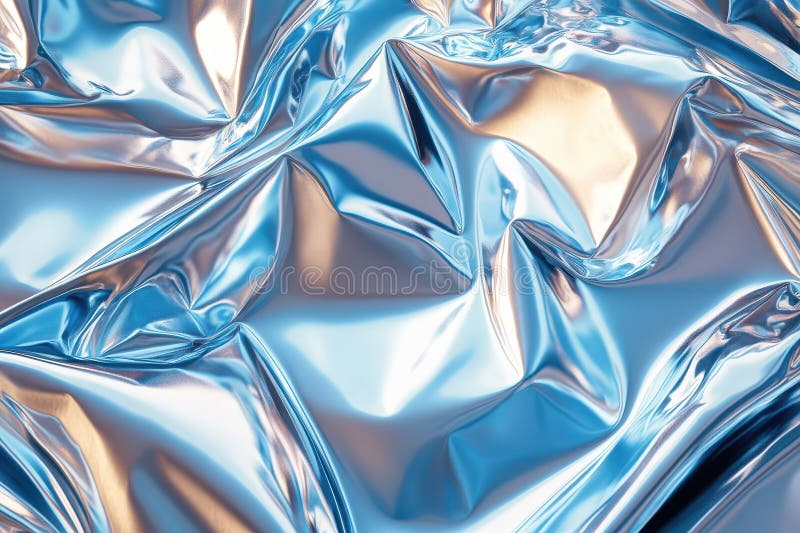 Crinkled Metallic Surface Reflecting Light Stock Photo - Image of ...