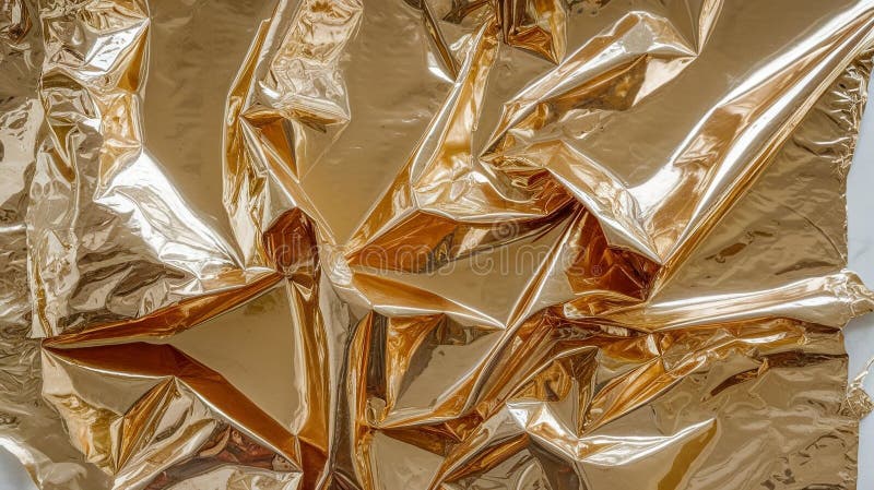 Crinkled Mocha Mousse Gold Foil with Reflective Surface Creating ...