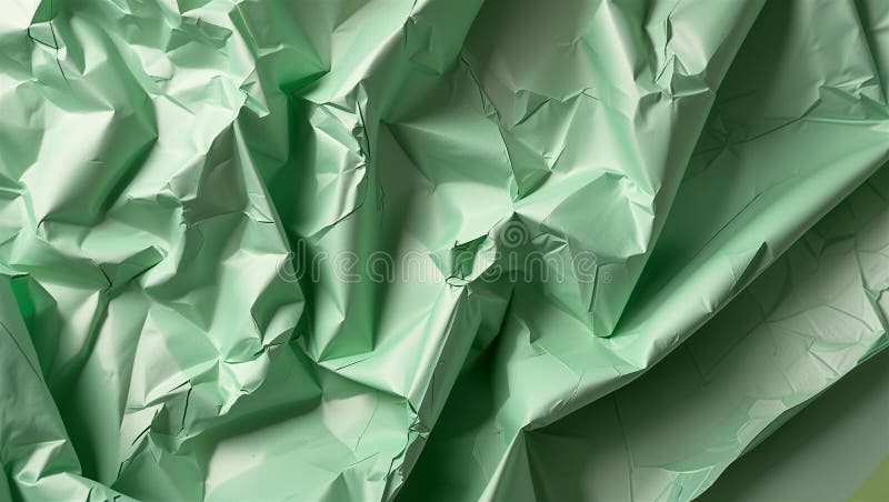 Crinkled Paper in Soft Green with Random Fold Marks and Directional ...