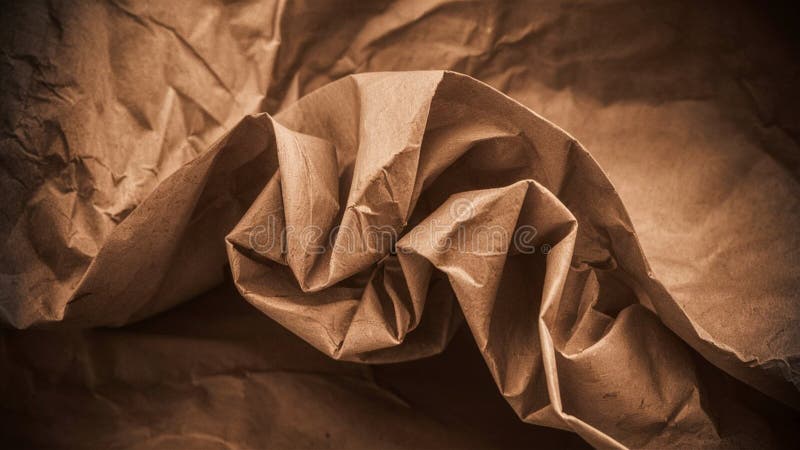Crinkled Paper Texture in Muted Sepia Tones Stock Illustration ...
