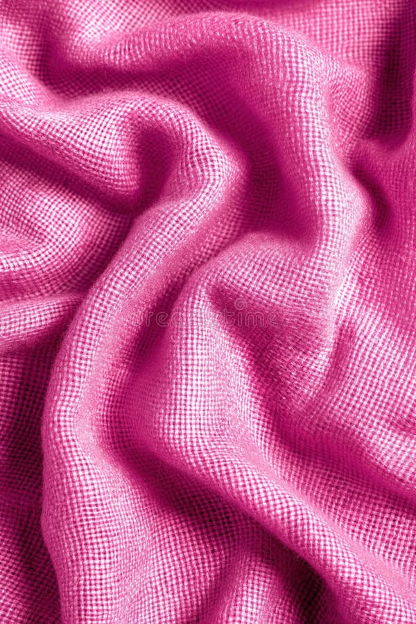 Pink Fabric Texture Pattern Close-up. Crinkled Pink Material with Small ...