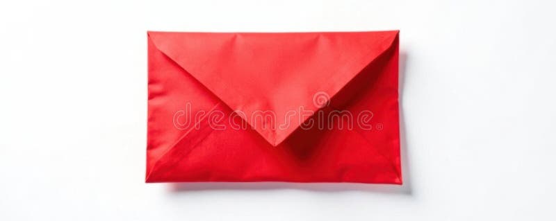 Crinkled Red Envelope, Front View, Frayed Edges, White Background ...