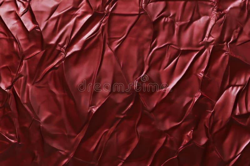 A Crinkled Satin Fabric Texture Background in Deep Ruby Red. the Glossy ...
