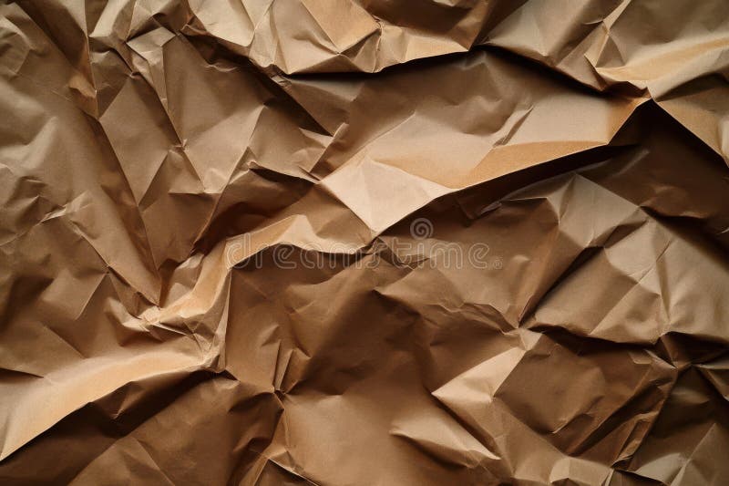 Crumpled Brown Paper Texture Stock Photo - Image of packaging, creases ...