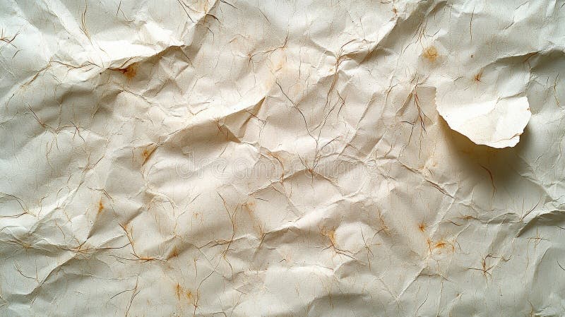 Crinkled Textured Paper Background with Subtle Stains Adding a Vintage ...