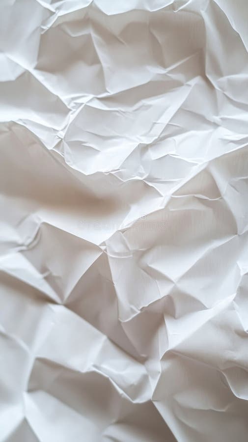Crinkled White Paper Texture Close-up Stock Image - Image of simplicity ...
