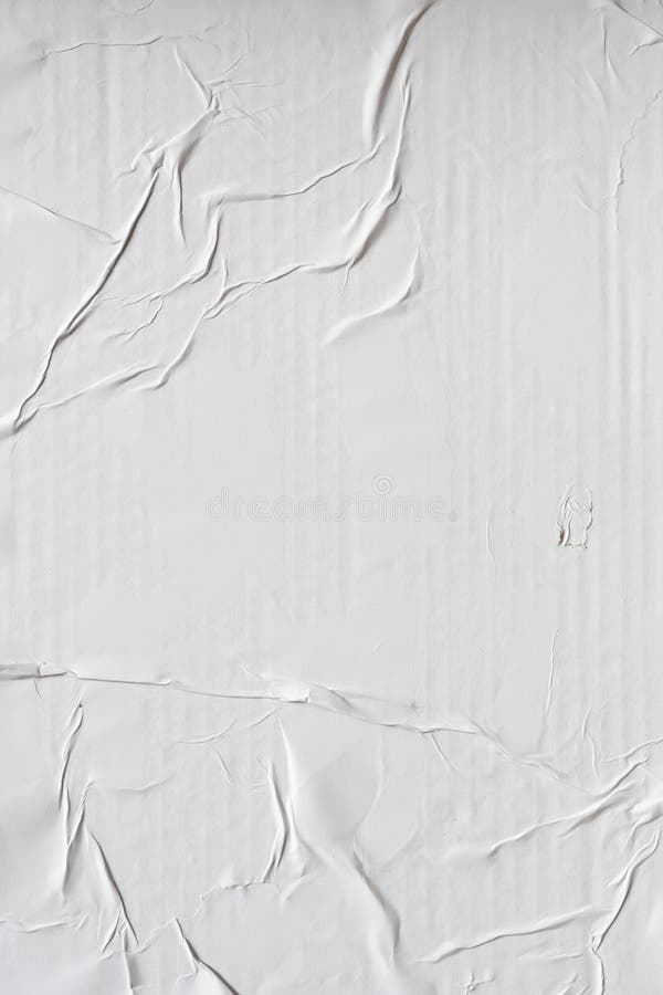 Crinkled White Poster Paper Texture Background Stock Image - Image of ...