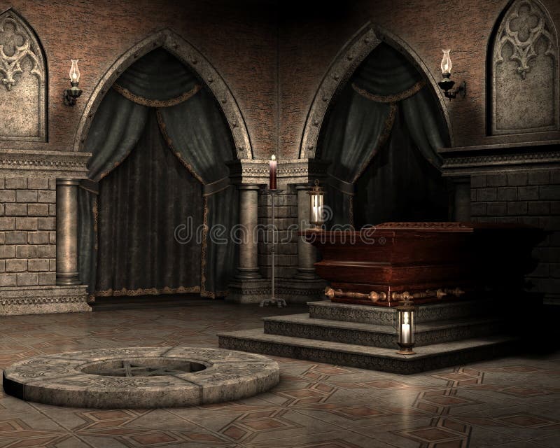 Cripta de vampiro stock de ilustración. Ilustración de candelabros - 26883508