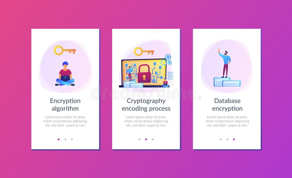 Criptografía Y Plantilla Del Interfaz Del App De La Encripción Ilustración del Vector ...
