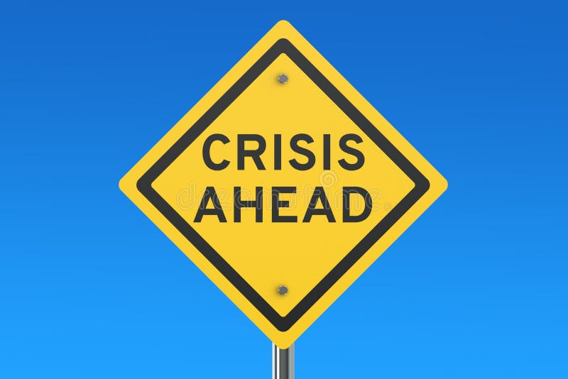 Yellow Crisis Direction Sign Stock Illustration - Illustration of ...