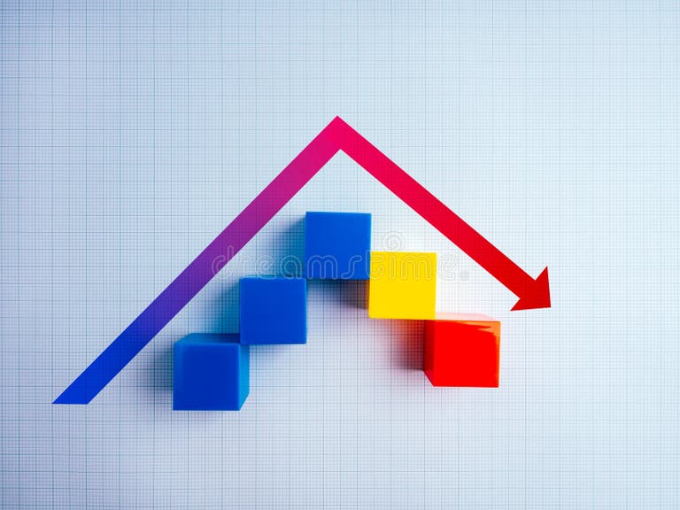 Crisis Chart and Graph. Economic Downturn with Increase and Decrease ...