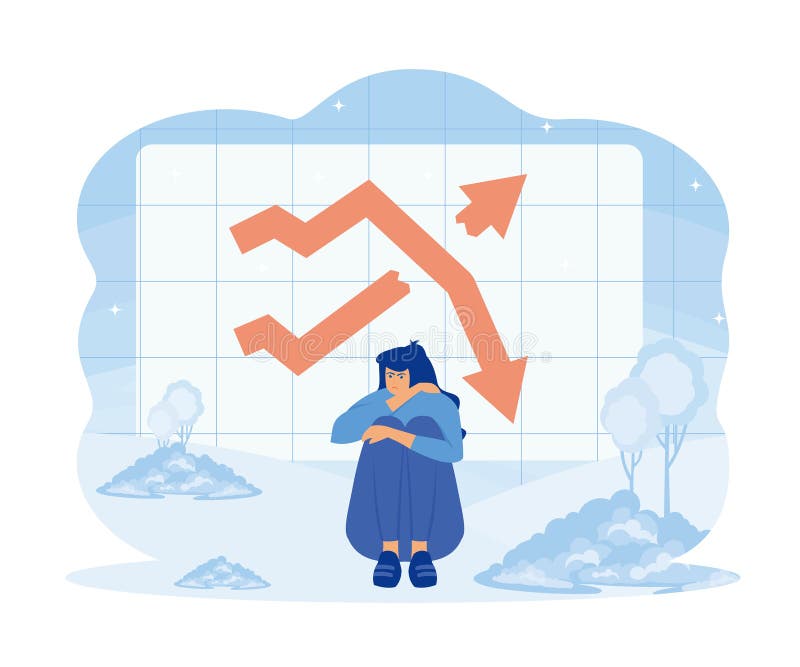 Crisis Concept. Bankruptcy with Falling Down Profit Graph and Money ...
