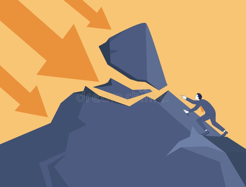 Crisis Concept. Bankruptcy with Falling Down Profit Graph and Money Stock Vector - Illustration ...