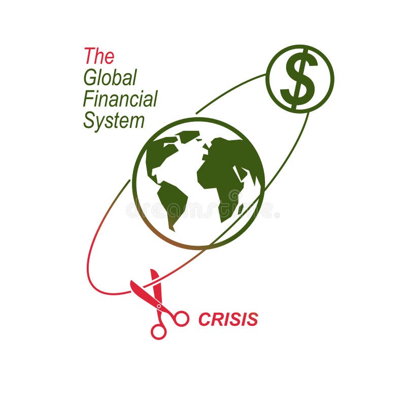 The Crisis in Global Financial System Conceptual Logo, Unique Vector ... The Crisis in Global Financial System Conceptual Logo, Unique Vector ...