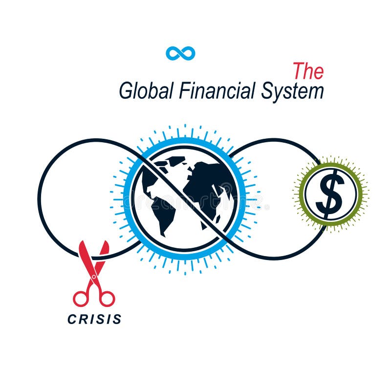 The Crisis in Global Financial System Conceptual Logo, Unique Vector ... The Crisis in Global Financial System Conceptual Logo, Unique Vector ...