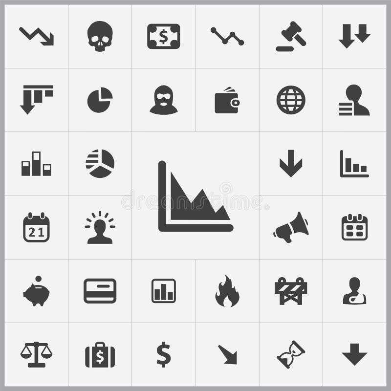 Crisis icons universal set stock vector. Illustration of investment ...