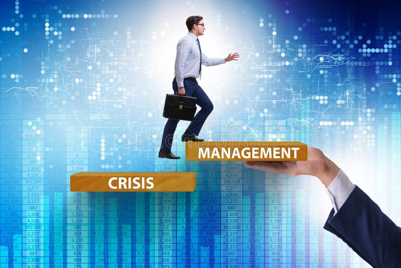 Crisis Management Concept with Climbing Businessman Stock Image - Image ...