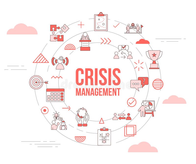 Crisis Management Concept with Icon Set Template Banner and Circle ... Crisis Management Concept with Icon Set Template Banner and Circle ...