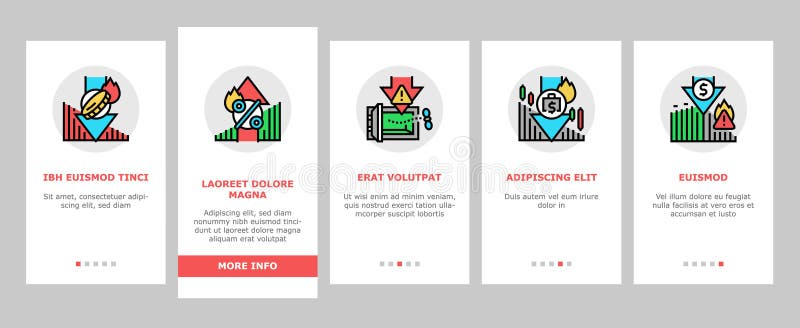 Crisis Management Risk Strategy Onboarding Icons Set Vector Stock ...
