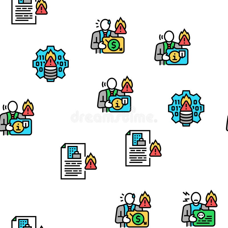 Crisis Management Risk Strategy Vector Seamless Pattern Stock Vector ...