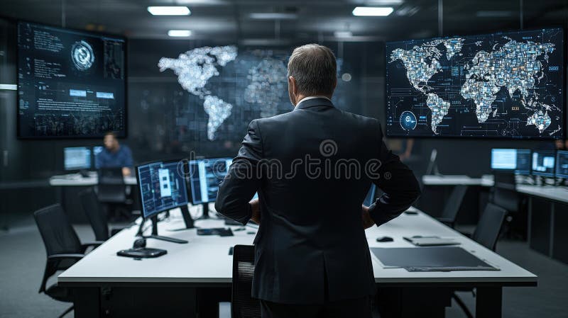 Crisis Management Strategy Session High-tech Command Center Digital ...