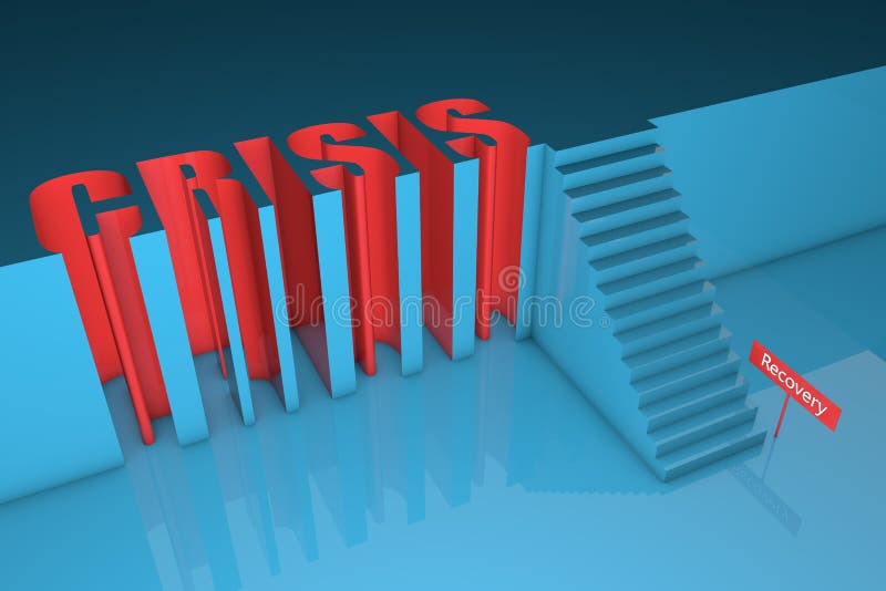 Crisis and Recovery, Problem Solving. Way To Success Stock Illustration ...