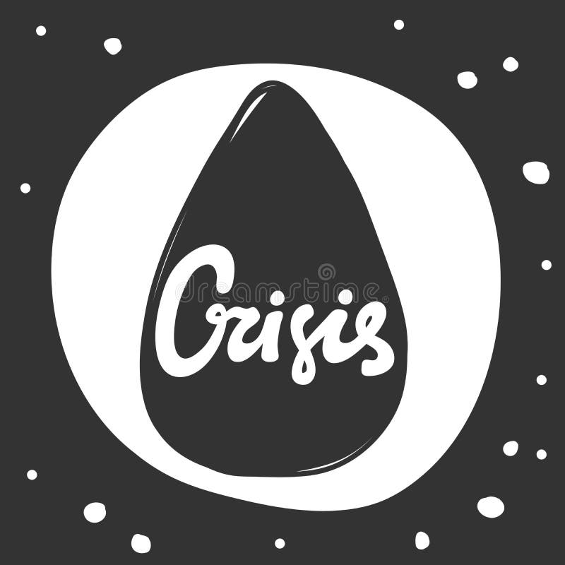 Crisis. Sticker for Social Media Content. Vector Hand Drawn ...