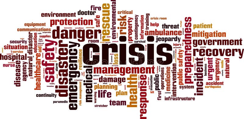 Crisis word cloud stock vector. Illustration of protection - 176401338