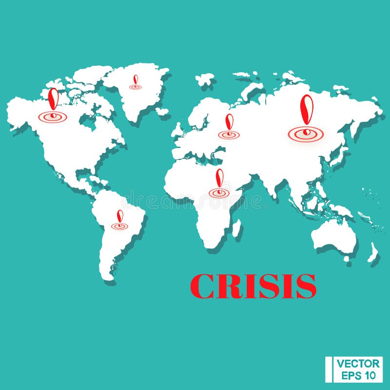 Crisis on the world map stock vector. Illustration of abstract - 177863160