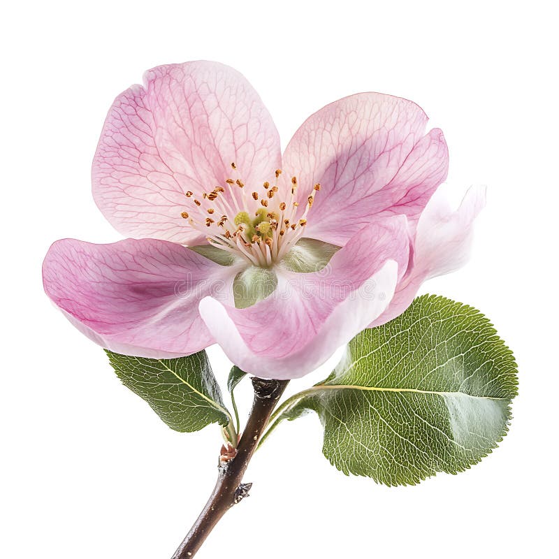 Crisp Apple Flower Isolated Against Pure White Stock Image - Image of ...